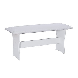 Linon Sanford Wood Storage Nook Dining Set in White and Gray