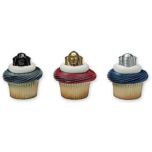 DecoPac Star Wars Darth Vader, R2-D2, C-3PO Cupcake Rings (24 Count)