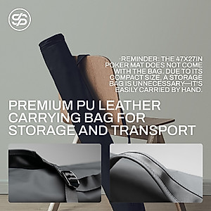 SLOWPLAY Godel Texas Hold'em Poker Mat | Portable Poker Table Top, Black and Champagne Gold, 70 x 35 Inch, Water Repellent, Noise Reduction, and Premium Carrying Bag for Games Everywhere