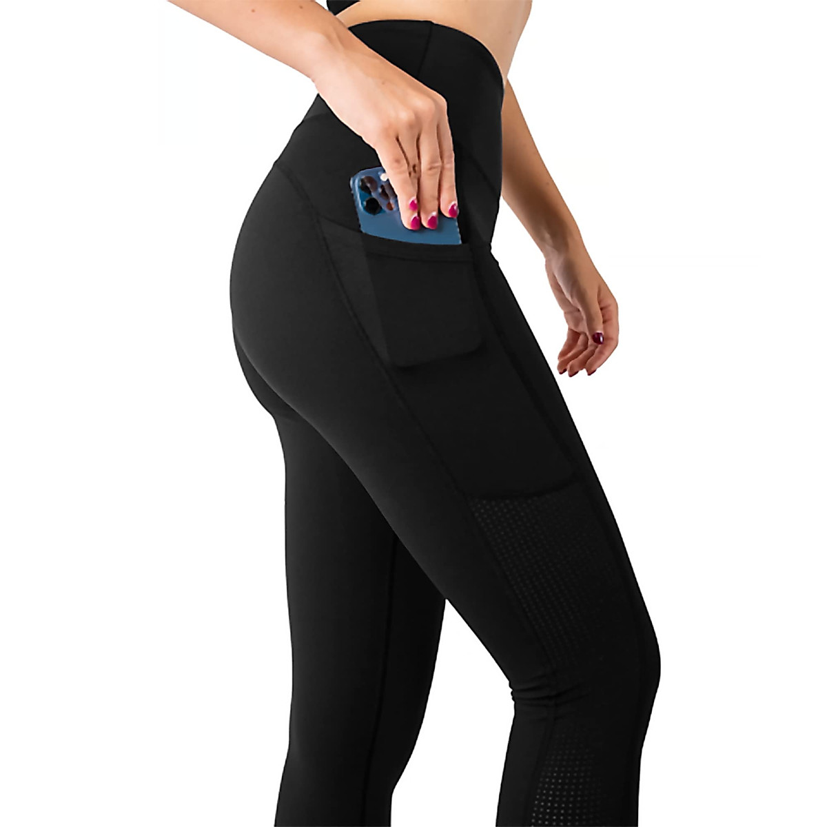 SEEMLY High Waisted Leggings with Pockets | Breathable Yoga Pants| Women Workout Leggings for Tummy Control | Made from Quick-Drying, Non-See Through Fabric with High Elasticity Black