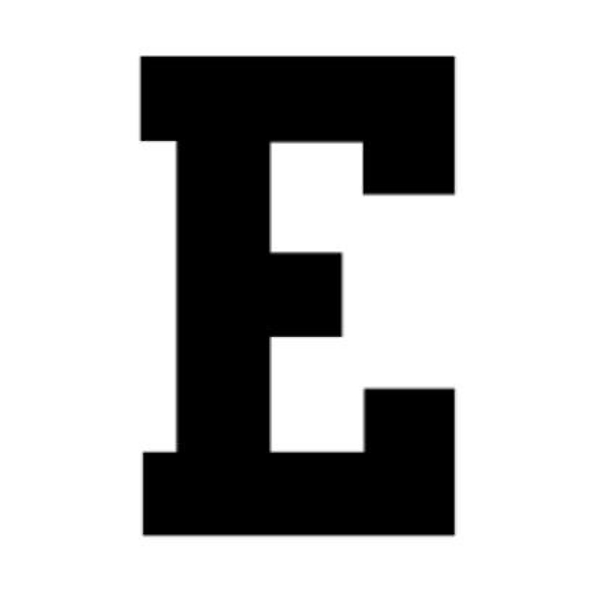 5x7 Athletic Font-Letter E-Made from 4 Ply Matboard-Letter E