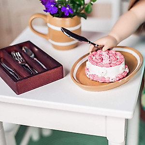 The Queen's Treasures 18 Inch Doll Bakery Food Accessories, Yummy Pink & White Party Cake with Authentic Bakery Box, Compatible with American Girl Pastry Bake Shop & Kitchen Furniture Accessories