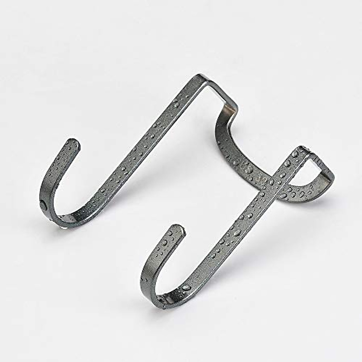 Dewell Multi-Use Over Cabinet Hook, 5 Pack, Stainless Steel, Double Hook for Drawer Cabinet, Closet, Fence, Kitchen and Bathroom, Silver