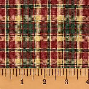 Vintage Christmas 2 Cotton Homespun Plaid Fabric by JCS - Sold by The Yard