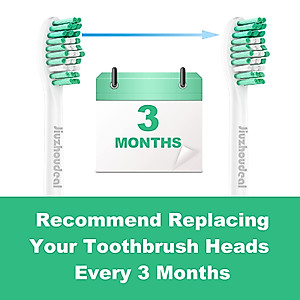 Jiuzhoudeal Replacement Toothbrush Heads for Philips Sonicare E-Series, Compatible with Sonicare Essence, Elite, Advance, CleanCare Screw-on Electric Toothbrush HX7022/66, 6 Pack