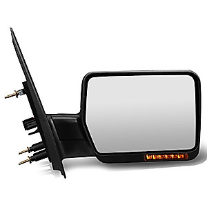 Passenger Right Side Rear View Mirror - Manuel Adjust & Folding - with LED Turn Signal - Non-Heated Glass - Compatible with Ford F150 2004-2014