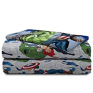 Jay Franco Marvel Avengers Blue Circle Bed Set, Twin