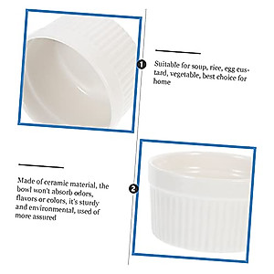 NOLITOY 5pcs Plastic Trifle Bowl Plastic Soup Bowls Ceramic Rice Bowl Ceramic Soup Bowl Chic Soup Bowls Small Bowl Baking Bowls Pudding Bowl Rummy Hand-pulled Noodle Ceramic Plate White