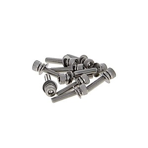 MroMax M2.5x12mm 304 Stainless Steel Hex Socket Head Cap Screws Inner Hex Machine Screws Bolts Combine with Spring Washer and Plain Washers Silver Tone 10Pcs