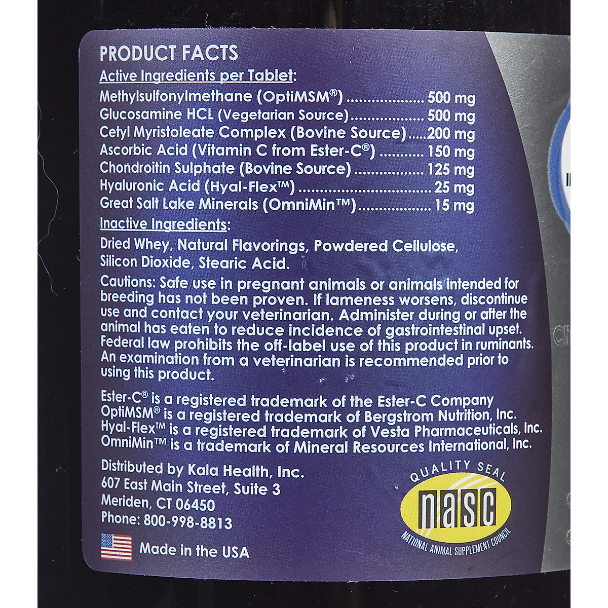 KALA HEALTH PeakTails Arthrix Plus HA, 150 Count Tablets, Provides Maximum Hip & Joint Support for Dogs, Formulated with Clinically Studied Ingredients, MSM, Glucosamine, Chondroitin, Hyaluronic Acid