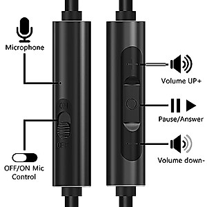 Geekria Audio Cable with Mic Compatible with Anker Soundcore Space One, Q20i, Q45, COWIN E7 Cable, 3.5mm Replacement Stereo Cord with Inline Microphone and Volume Control (4 ft / 1.2 m)