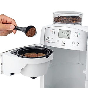 Capresso CoffeeTEAM GS 10-Cup Coffee Maker with Conical Burr Grinder, Glass Carafe 464.02 White