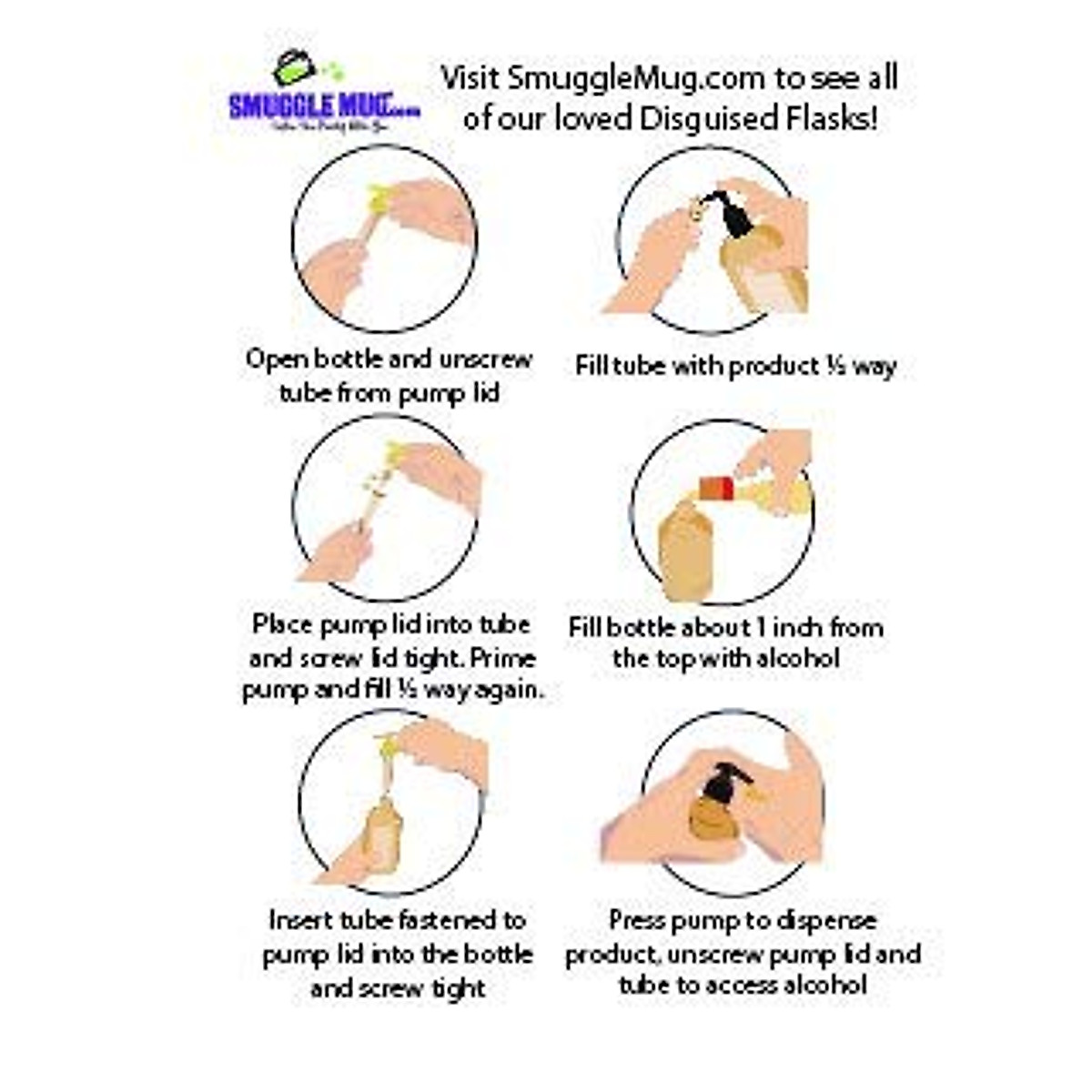 Smuggle Mug Pump Flask 17 oz Dispenses Real Product While Hiding Flask (Hand Sanitizer)