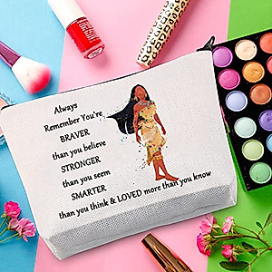 WZMPA Indian Princess Cosmetic Makeup Bag Princess Movie Fans Gift You Are Braver Stronger Smarter Than You Think Princess Makeup Zipper Pouch Bag For Women Girls (Always Poca)