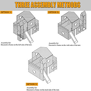 Harper & Bright Designs Full Size Kids Loft Bed with Slide and Tent, House Loft Bed Full with Tower and Ladder, Wood Loft Bed Full Playhouse Bed Frame for Boys Girls Teens (Full,Pink)