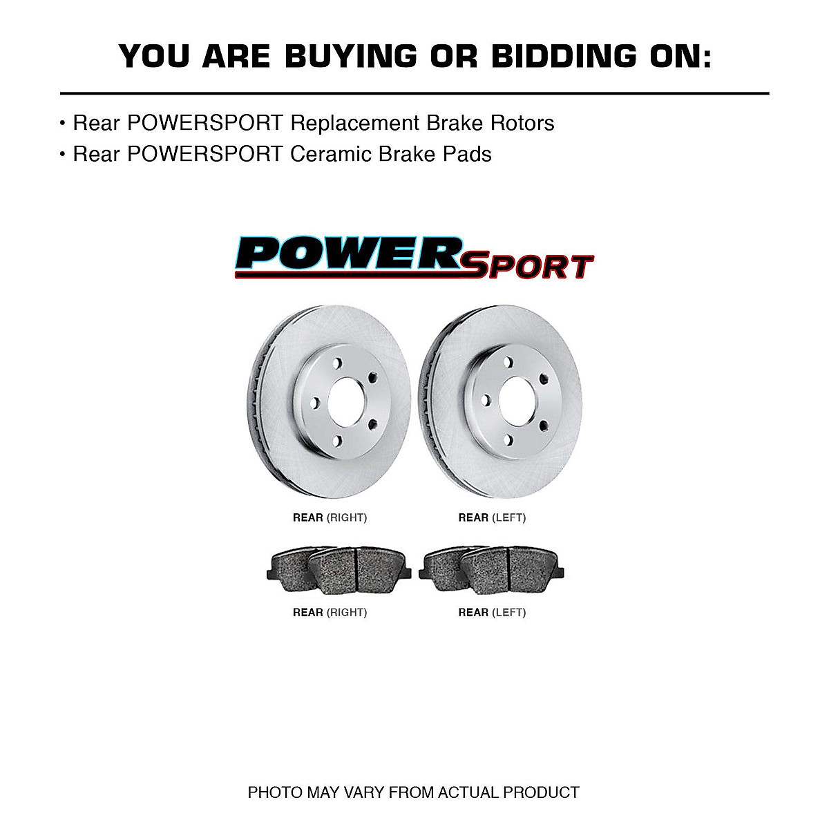 PowerSport Rear Blank Rotors + Ceramic Brake pads BLBR.03006.02
