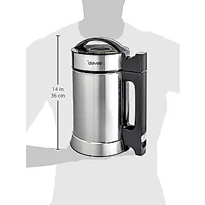 Idavee Brand - IAE15-1.9 Liter Automatic Hot Soy Milk (Almond, Rice, Quinoa Milk) Soup, Porridge & Cold Juice Maker - 2 Layer Stainless Steel - Recipe Booklet