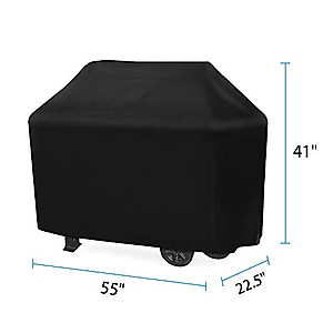 iCOVER 55 Inch Grill Cover, Waterproof Patio Outdoor BBQ Gas Grill Cover Barbecue Smoker Cover for Weber Char-Broil Brinkmann Holland JennAir and More