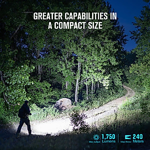 OLIGHT Warrior Mini3 Tactical Flashlight, Dual Switches LED Rechargeable Light with MCC3 Charger, 1750 Lumens Powerful EDC Flashlights for Camping, Emergency and Outdoor (Black)