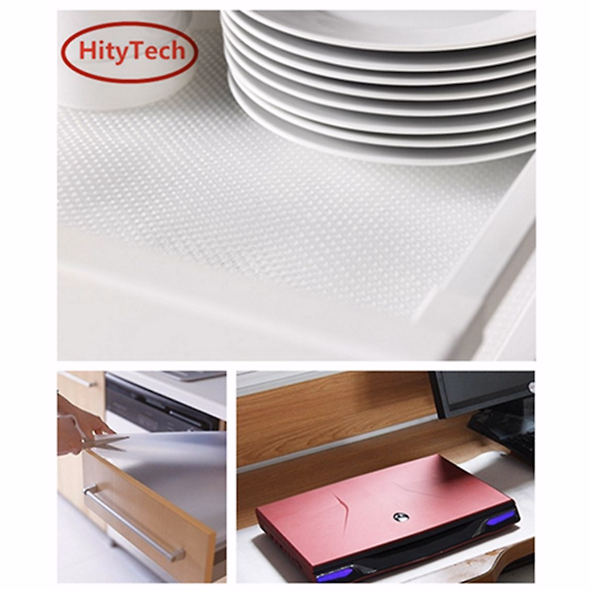 HityTech Shelf Liner, EVA Shelf Liners Can Be Cut Refrigerator Mats Fridge Cushion Liner Non-Adhesive Cupboard Liners Non-Slip Cabinet Drawer Table Liners - 59 x 17 3/4 in - Transparent