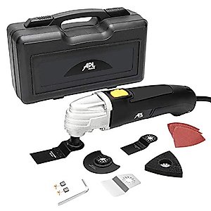 APLMAN Multi Purpose Oscillating Tool, 1.6-Amp Oscillating Multi Tool with 3.2°Oscillation Angle, Single Speed and 8 Pcs Accessories，Carrying Box