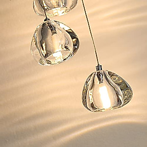 L157in Modern Chandelier for High Ceiling Living Room Crystal Lights Pendants Light Enterway Foyer Chandeliers Lighting Fixture Chrome Light 20-Lights LED Light Bulbs Included