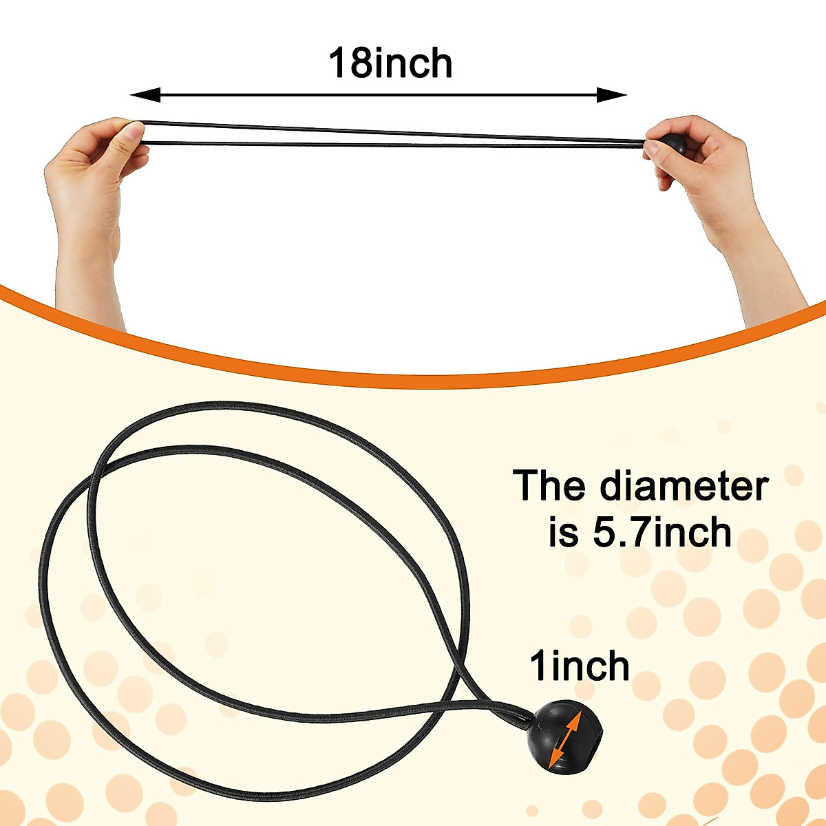 Woanger 12 Pcs Umbrella Strap for Parasol Patio Umbrella Bungee Strap with Ball for Multipurpose(Black)