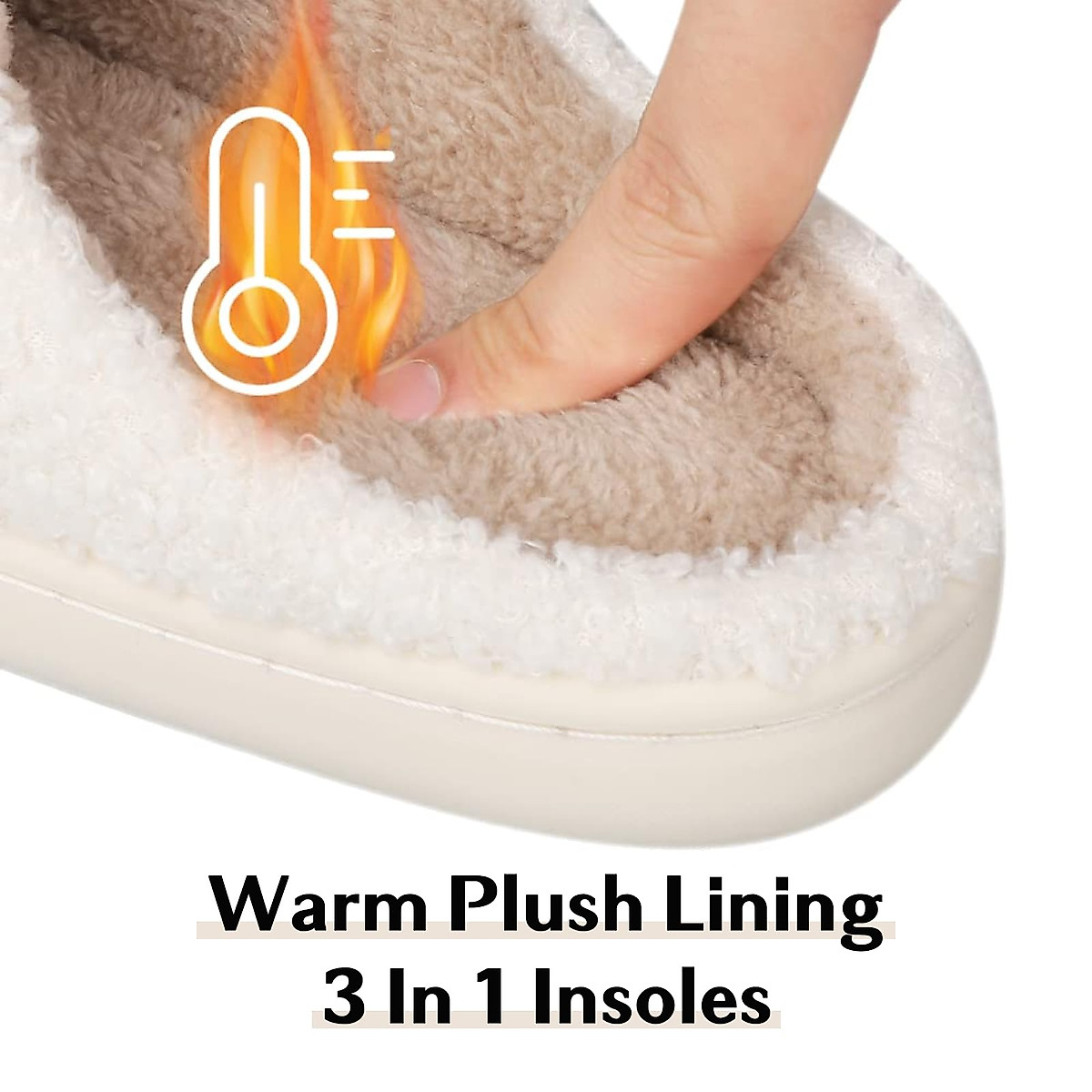 FACAXEDRE Smile Face Slippers for Women Fuzzy Happy Face for Woman Ladies Bedroom Woman Indoor and Outdoor Retro Home House Beige 7-8