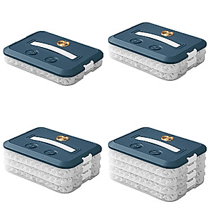 3 4 Layer Storage Box Food Containers Holder With Lid Refrigerator Froze Dumpling Storage Box