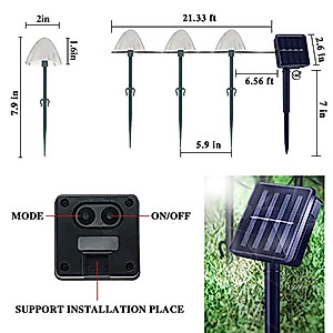 T4U888 30 PCS Mushroom Solar Lights, 8 Modes Outdoor Fairy Lights with 800Mah Battery Waterproof Garden Light for Backyard Wedding Christmas Party(Warm White-1)