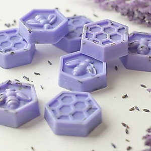 Lavender Meadows Scented Wax Melts | Calming Eucalyptus + Dried Lavender Scent Honeycomb Tarts - Pack of 6 | Wedding Party Favor | Mother's Day Gift