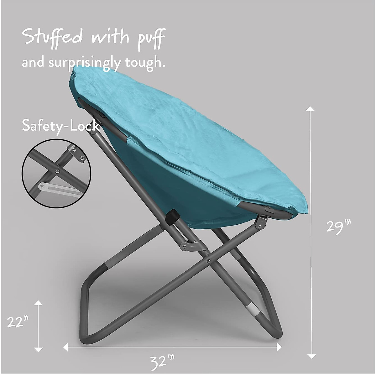 Urban Lifestyle Faux Fur Saucer Chair, Light Blue