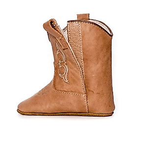 MAMTAKON Real Leather Soft Sole Cowboy Boots for Baby Infant Toddler Boys Girls Newborn Crib Prewalkers Or Special Occasion (6-12 months)