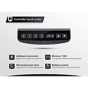 BANTI Height Adjustable Electric Standing Desk, 55 x 24 Inches Stand Up Desk with Pencil Holder, Sit Stand Desk with Light Rustic and White Top and White Frame, (B-SDE-55LW-S)