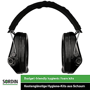 Sordin Supreme Pro-X Active Ear Defenders - Textile Band & Foam Kits - Electronic Ear Muffs (Black)