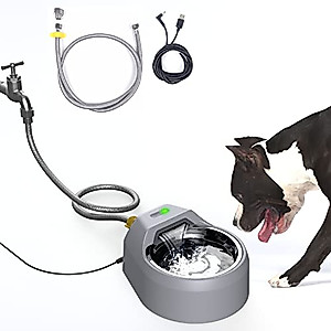 AUKL Dog Water Bowl Dispenser Auto Filling Dog Faucet Waterer Connects to Garden Hose
