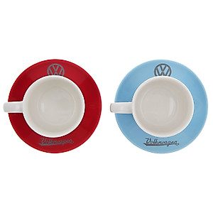 BRISA VW Collection - Volkswagen Espresso Cups Coffee-Tea-Cappuccino Set in T1 Bus Design (Bus Front/2 Colors/2-Piece Set/100ml/3.4 fl oz)