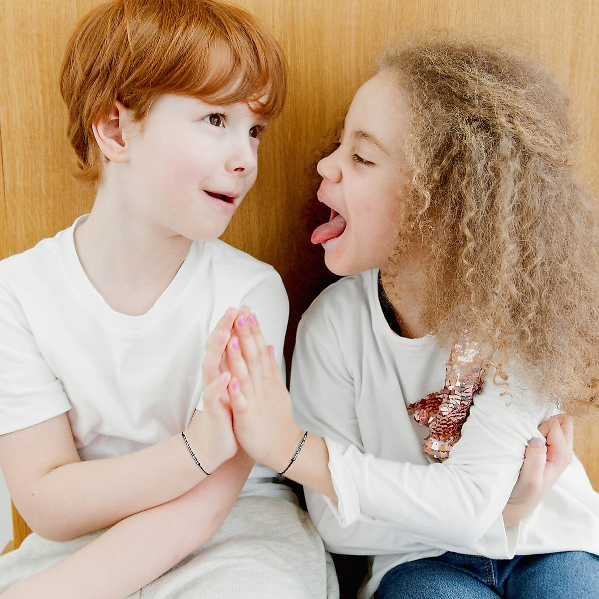 Ldurian Morse Code Bracelets for Sister & Brother - Adjustable String Beads Matching Bracelets Jewelry Secret Message Gifts