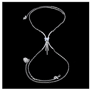Rhinestone Chest Bracket Chain Trendy Crystal Butterfly Harness Chest Bra Chain Sexy Bikini Butterfly Waist Body Jewelry for Women(Butterfly)