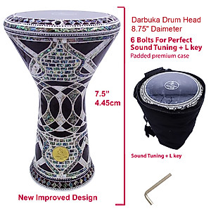 Zaza Percussion Drum Head For Classic Size Egyptian Darbuka Doumbek (8.75''/0.5'' - Transparent)