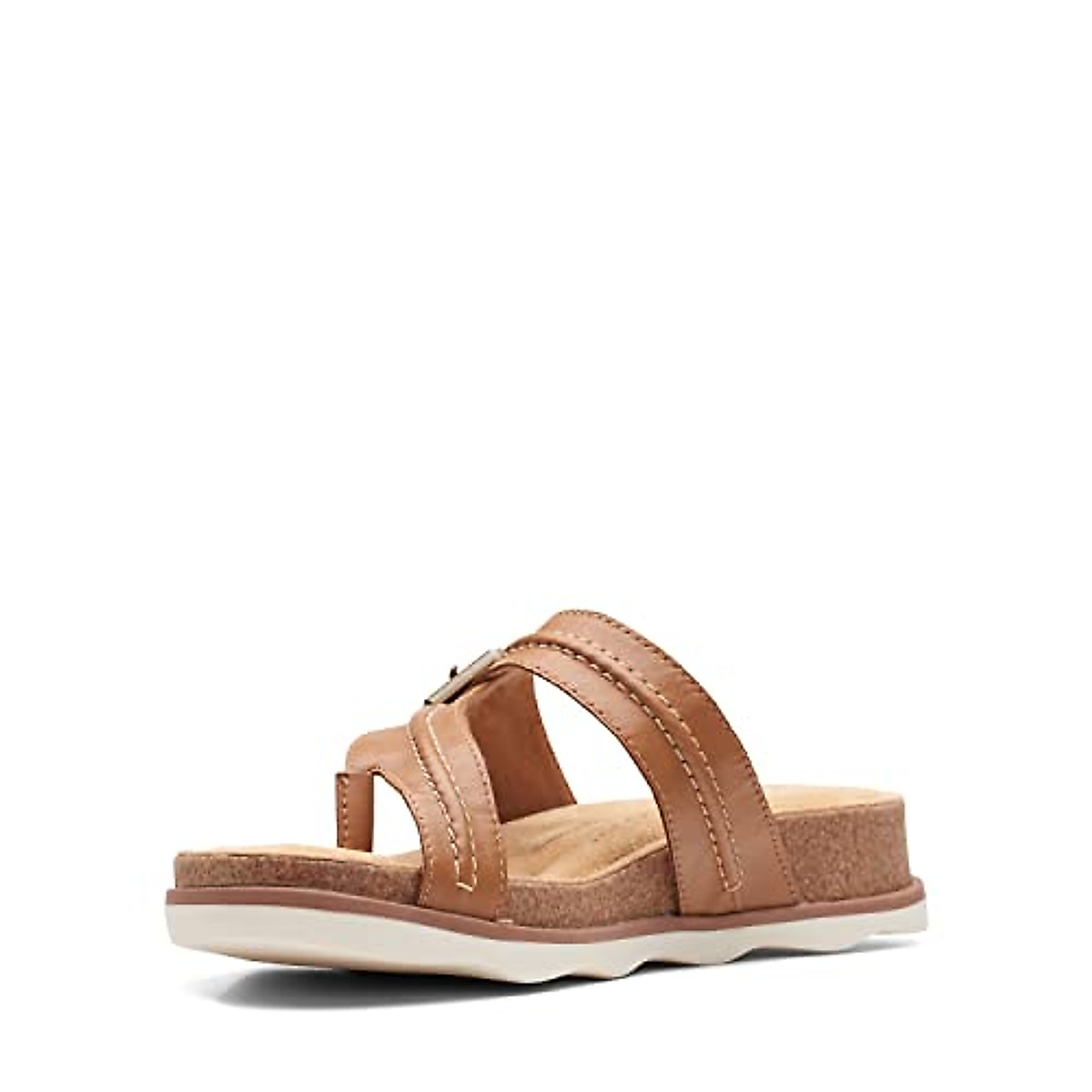 Clarks Brynn Madi Flat Sandal, Light Tan Leather, 9 Medium
