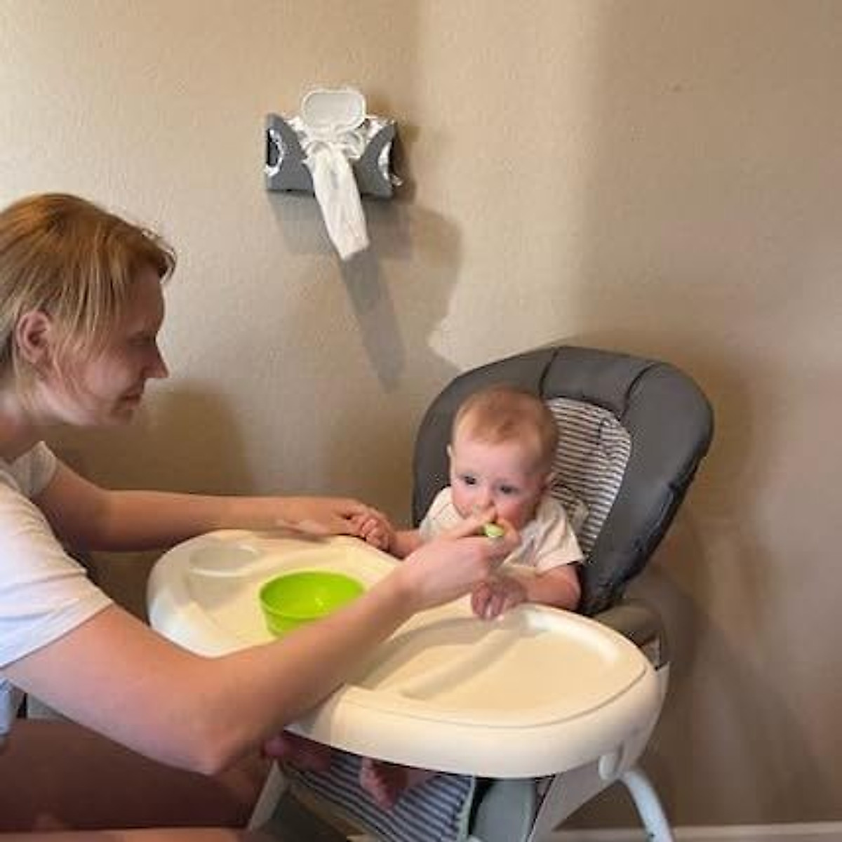 Gadjit Wet Wipes-Baby Wipe Wall Dispenser (2 Pack-WHITE) | Mounts on a Wall and Holds Up to a 84 Count Pack of Wipes | Keeps Wipes Within Easy Reach | One-Handed Wipes Dispensing Diaper Station