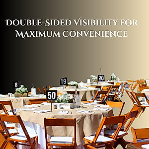 BEZAZZLED Table Numbers 1-100 Acrylic Double Side Numbered Table Plastic Restaurant Wedding Table Number Table Tent Numbers Cards Signs for Party Banquets Wedding Reception, Foodservice Double Side Plastic Table Numbers, 4" x 4" White on Black (100)