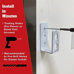 SecurityMan Heavy Duty 2x4 Door Barricade Brackets - Kick Proof Up to 700lbs, Install in Minutes -(2pc) Thick 3.5mm Iron Metal U Bracket - Gate Bar Holder for Indoor/Outdoor Door Security Brace Bar