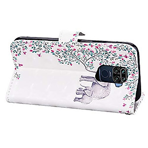 EMAXELER Xiaomi Redmi Note 9 Case 3D Print Full Stylish PU Leather Shockproof Flip Wallet Bookstyle Magnetic Case with Kickstand Credit Cards Slot for Xiaomi Redmi Note 9 CT 3D: Flower Elephant