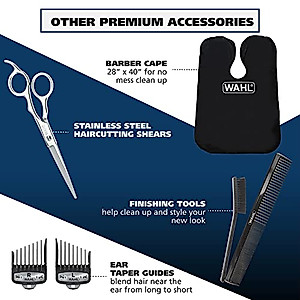 Wahl USA Pro Series Premium Combo Corded Clipper and Cordless Trimmer Kit for Hair Clipping & Beard Trimming with Free Barbers Shears - Model 79804