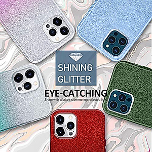 MATEPROX Compatible with iPhone 12 Pro case Compatible with iPhone 12 Cases Glitter Bling Sparkle Cute Girls Women Protective Cover (Pink)