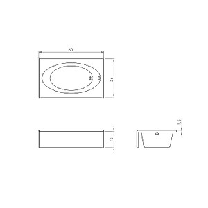 Hydro Systems Kona Rectangular Gel Coat Alcove Whirlpool Bathtub with Left Hand Drain, White, 60 x 36 x 15-Inch