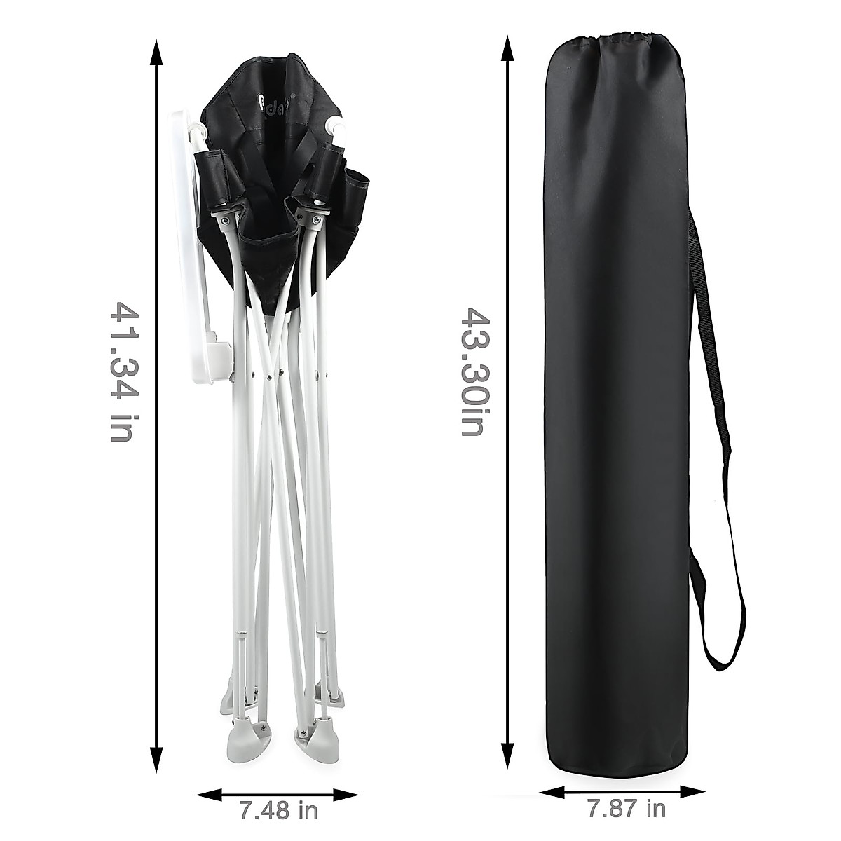 PandaEar Portable High Chair for Babies and Toddlers, Foldable HighChair with Tray, Baby Travel Dining Chair for Indoor & Outdoor -Black