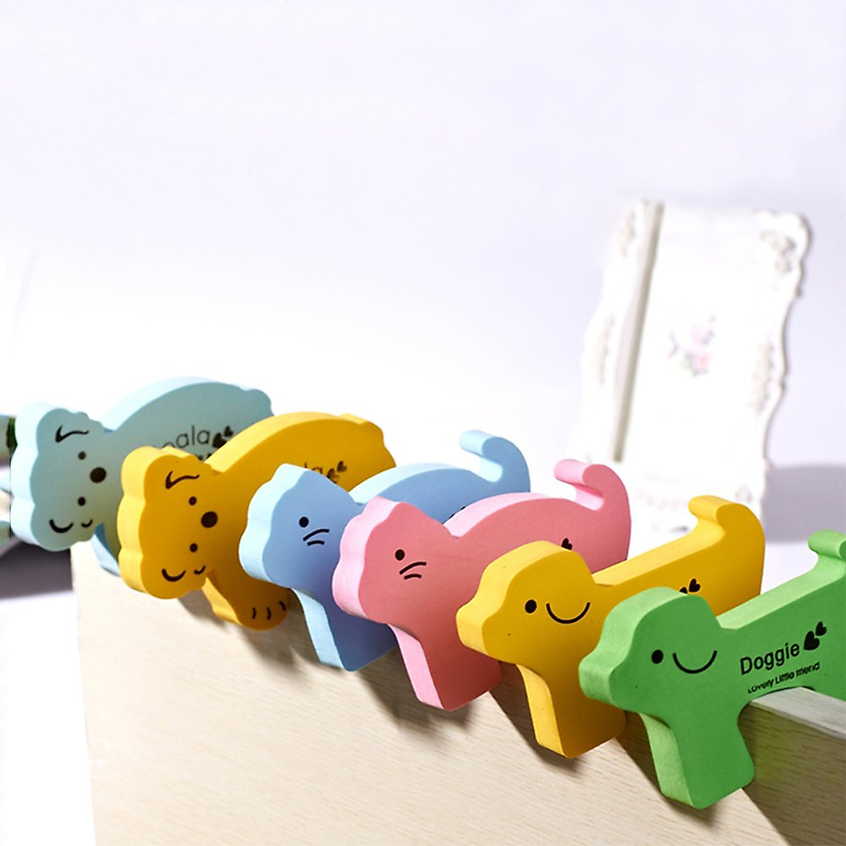 Elf Star Finger Pinch Guard Door Stopper (8pc) Baby Proofing Durable Slam Foam Bumper Doors Safety Draft Stop Cushion Protectors